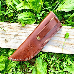 8" Fixed blade brown leather sheath (Brown)
