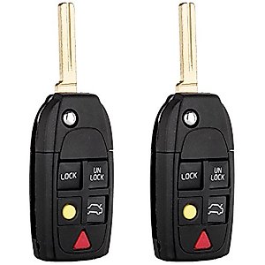 OCPTY 1X Uncut Keyless Entry Remote Key Fob Shell Replacement for Volvo S60 S80 V70 XC70 XC90 S80 S60 V70 XC70 XC90 LQNP2T-APU