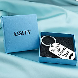 Father's Day Gifts for Men Dad Keychain from Daughter Son Kids Birthday Gifts for Dad Papa Step Dad Gifts for Fathers Day Christmas Valentine Birthday Small Meangiful Romatic Gifts for Him,Silver