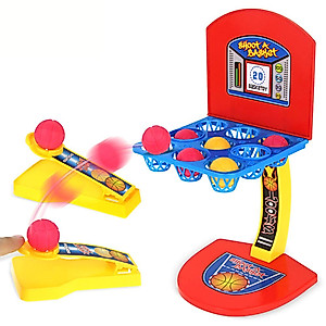 Toxz Child's Desktop Ejection Basketball Mini Football Hockey Golf Shooting Finger Game,Double Function,Exercise Hands-on Ability for Kids