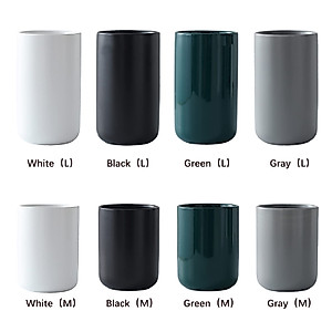 Utensil Holder for Kitchen Counter, Matte Ceramic Kitchen Utensil Holder for Countertop with Non slip Unglazed Base, Cooking Utensils Caddy Organizer Crock for Farmhouse Kitchen Decor (Large-White)