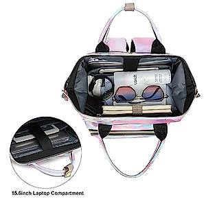 Marble Insulated Lunch Laptop Backpack Backpack for Women, Girls School Backpack College Bookbags Picnic Cooler Backpack (Pink)