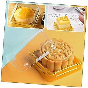 UPKOCH 150 Pcs Egg Yolk Crisp Packaging Box Dessert Containers Mini Cake Box Plastic Container with Lid Dome Cake Box Muffin Packaging Boxes Cake Boxes Dessert Plastic Trays Moon Cake Box