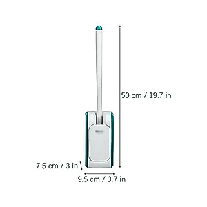 SAAKO Toilet Brush and Holder with Lid Set Plastic Wall Mount Toilet Cleaner Brush Compact Removable Toilet Bowl Brush