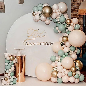 7.5ft Ivory Round Backdrop Cover Suitable for 7.5ft Circle Stand,Polyester Pure Ivory Birthday Party Wedding Photography Circle Arch Backdrop Cover