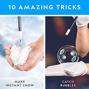NATIONAL GEOGRAPHIC Magic Chemistry Set - Perform 10 Amazing Easy Tricks with Science, Create a Magic Show with White Gloves & Magic Wand, Great STEM Learning Science Kit for Boys and Girls