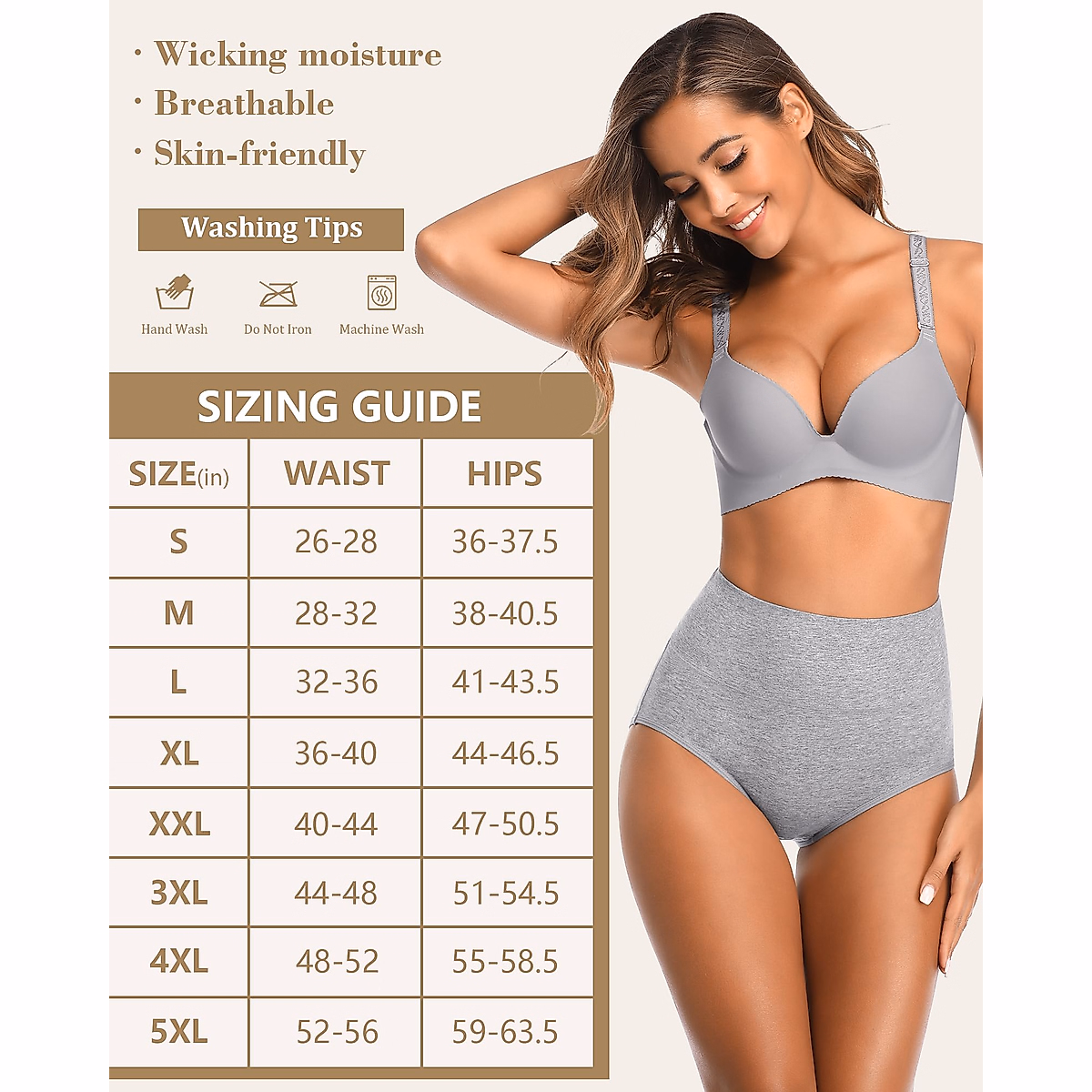 CULAYII Tummy Control Underwear for Women High Waisted Full Coverage Ladies Underwear Soft Stretch Cotton Postpartum Briefs Underwear Panties Pack(M)