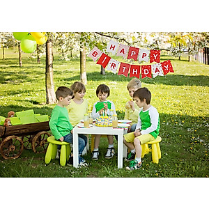 Birthday Banner Red White Happy Birthday Party Decorations Birthday Supplies