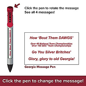 Greeting Pen University of Georgia Bulldogs Rotating Message Pens - 4 Pack (8004) Officially Licensed Collegiate Product