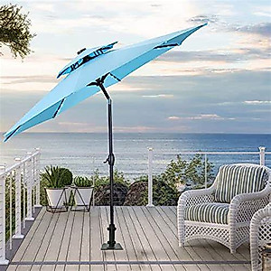 Atsasaye Patio Umbrella Base with Ground Spike Fixing Suitable for two scenarios Table Umbrella Base Stand, Weather-Resistant Outdoor Market Umbrella Stand Holder for Yard/Garden/Deck Porch