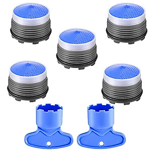 21.5mm Kitchen Sink Aerators Faucet Aerator, Aerator Replacement for Sink Faucet Flow Restrictor,with Key Removal Wrench Tool Kitchen Cache Aerators Bathroom Sink Aerator 5Pcs
