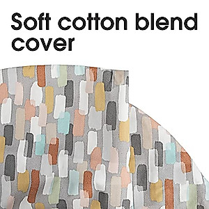 Boppy Nursing Pillow Cover—Original Neutral Gray Brushstrokes Cotton Blend Fabric Fits Bare Naked, Original and Luxe Breastfeeding Pillow Awake Time Only