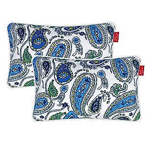 Pcinfuns Outdoor/Indoor Decorative Lumbar Pillows with Insert,Petal Blue Throw Pillow Covers 20x12 Inch Cushions for Patio Furniture,Set of 2