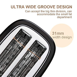 prepAmeal 2 Slice Toaster Bagel Toaster Small Bake Toaster with 6 Browning Setting, Cancel Function, Extra Wide Slots, for Bagels, Waffles, Breads, Puff Pastry, Snacks (2-Slice, Black)