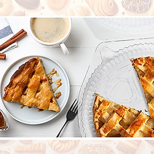 Soaoo 100 Pcs 9'' Plastic Disposable Pie Containers with Hinged Locking Lids Clear Flan Containers with Lids Round Pie Keeper Dessert Containers for Takeout Boxes Food Cake Doughnut Flan Storage