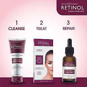 Retinol Anti-Aging Cream Cleanser – Daily Deep Cleansing Facial Wash Exfoliates to Improve Skin’s Texture & Moisturizes for Cleaner, Softer Face – Renewing Vitamin A Minimizes Fine Lines & Wrinkles