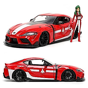 Jada Toys Robotech 1:24 2020 Toyota Supra Die-cast Car w/ 2.75" Miriya Sterling Figure, Toys for Kids and Adults