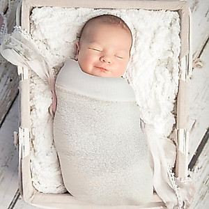 Kloovete Boucle Baby Blanket, Neutral Cozy Baby Blankets for Unisex Boys Girls, Boho Muslin Cotton and Boucle Nursery Blankets, Double Layer Bed Throws for Baby Crib, 30x40 inches(White)