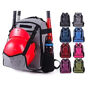 NDNNXE Youth Baseball bag softball Bat bag& backpack, T-Ball & Softball Equipment for Youth,Holds 2 Bats,Water Bottel,Helmet, Gloves, Cleats, Helmet Holder and Includes Fence Hook