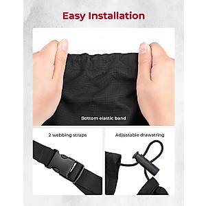 KEMIMOTO ATV Seat Cover Four Wheeler Seat Cover Water-Resistant Universal Compatible with Polaris Sportsman Fourtrax Can-Am Kawasaki Arctic Cat CFMOTO, Black