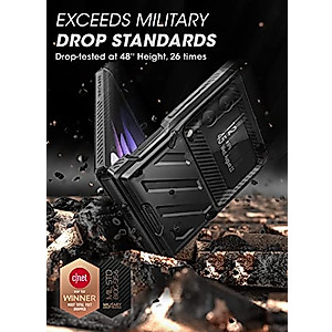 SUPCASE Unicorn Beetle Pro Series Case for Samsung Galaxy Z Flip 3 5G (2021), Full-Body Dual Layer Rugged Protective Case with Holster (Black)