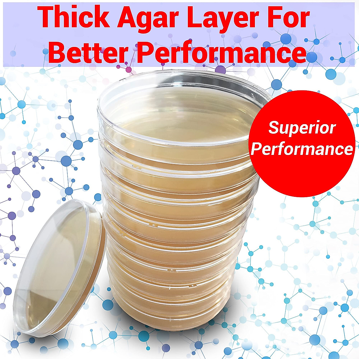 Tryptic Soy Agar (TSA) Plates by Evviva Sciences - Prepoured TSA Petri Dishes - Excellent Product and Performance - Top Science Kit for Science Fair Projects- Intended for Ages 15 & Older