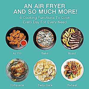West Bend Air Fryer Oven 12.6-Quart Electric Air Fryer with 10 Digital Quick Menu Presets - Bake, Roast, Rotisserie, Dehydrate, Re-Heat, 1700-Watt, Black