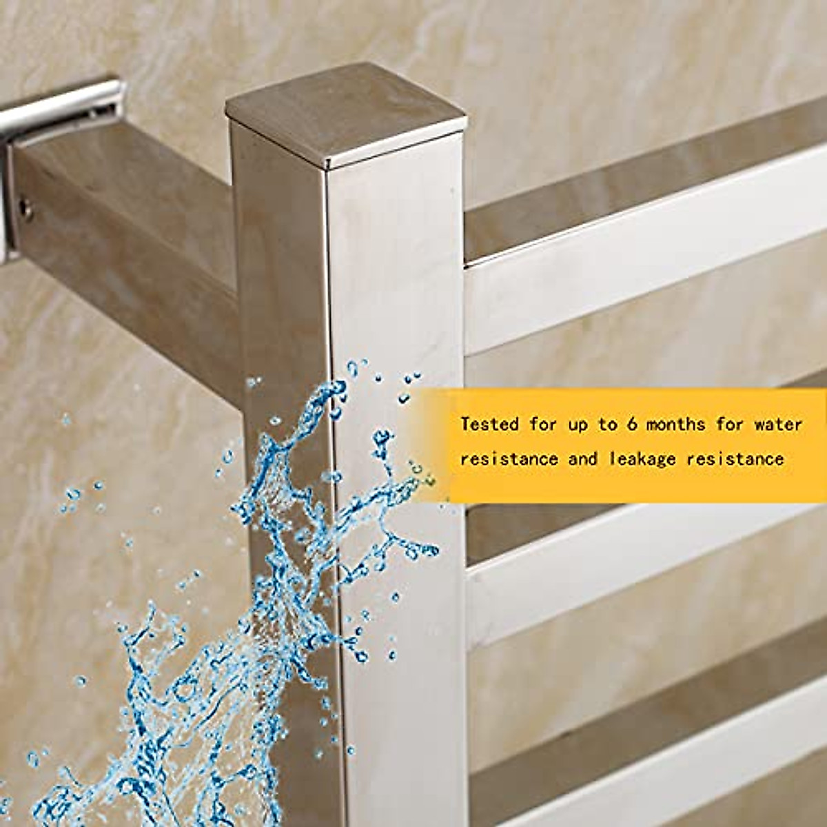 Bathroom Towel Warmer Electric Heated Towel Rack, Electric Heated Towel Rack 14 Curved Bar Wall Mounted Towel Warmer Drying Rack Constant Temperature 304 Stainless Steel Heated Towel Rail Bathroom Rad