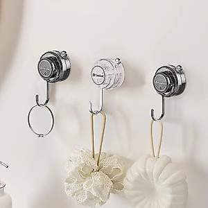 WAYUTO 4PCS Suction Cup Hooks Removable Shower Suction Cup Hangers Punch-free Coat Hat Hooks for Kitchen Bathroom Door Heavy Duty Vacuum Hooks Transparent