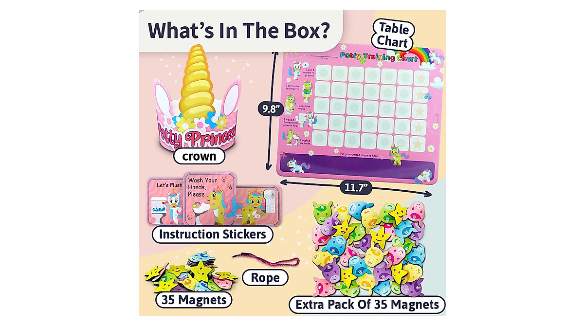 Potty Training Sticker Chart for Kids - Reward & Motivational Fun