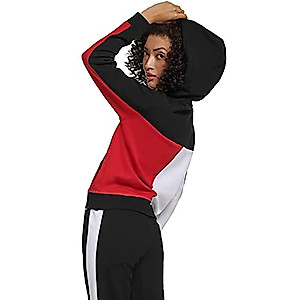 Tommy Hilfiger Womens Soft & Comfortable Fleece Colorblocked Full Zip Hoodie Pullover, Black, Medium US