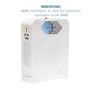 110v to 220v Step up Converter watts with 220V Output for Using and China Appliance in Europe Quantity (2000W)