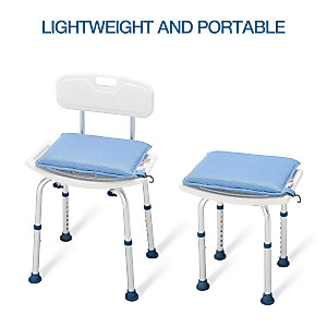 GreenChief Shower Stool 300lb, Rotating Bath Seat, Adjustable Shower Chairs & GreenChief Cushion for Shower Waterproof, Seat Foam Cushion with Hook, Bath Seat Cushion Mat