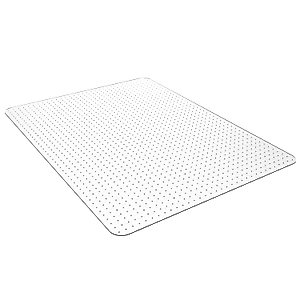 HOMEK Chair Mat for Carpeted Floors, 53” x 45” Transparent Office Chair Mat for Low Pile Carpet, Sturdy Floor Mat for Office Chairs