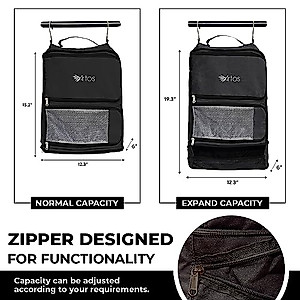 Hanging Luggage Organizer - 3 Shelf Artos Portable Carry on Closet for Suitcase - Collapsible Hanging Packing Cubes Travel, Camper - Picnic & Travel Essential (Black)