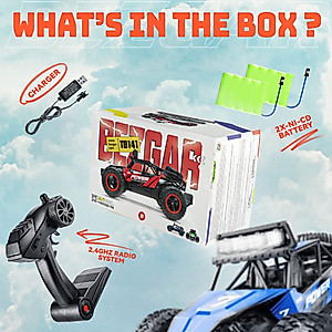 BEZGAR RC Cars for Boys Age 4-7-1:14 Remote Control Car for Boys 8-12, 2WD High Speed All Terrains Off Road RC Car Truck Crawler with 2 Rechargeable Batteries for Boys Kids and Adults (TB141 Blue)