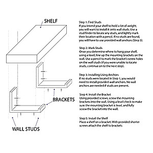 Rustic Shelves with J-Brackets Set of 2, Industrial Shelf, Kitchen Shelves, Solid Wood, Decorative Wall Storage, Heavy Duty, URBANDI (Brown, 24Wx10D)