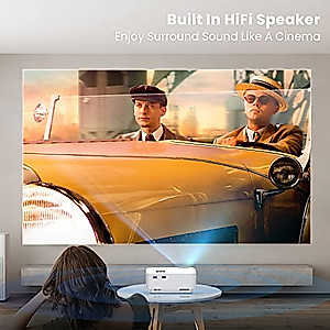 VYSER Projector, 7500L Outdoor Portable Projector with WiFi, 240" Display Full HD 1080P Home Theater Movie Projector, Wireless Smart Connection Compatible with Phone/TV Stick/USB/HDMI/VGA/AV/SD