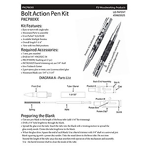Penn State Industries PKCP8020 Bolt Action 30 Cal Ballpoint Pen Kit Woodturning Project (10, Gun Metal)