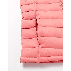 Amazon Essentials Girls' Lightweight Water-Resistant Packable Hooded Puffer Jacket - Discontinued Colors, Pink, Medium