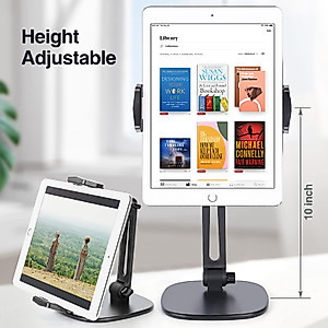 Elitehood Tablet Stand, Height Adjustable, 360 Rotating, Compatible with 4.7"-11" Tablets and Phones