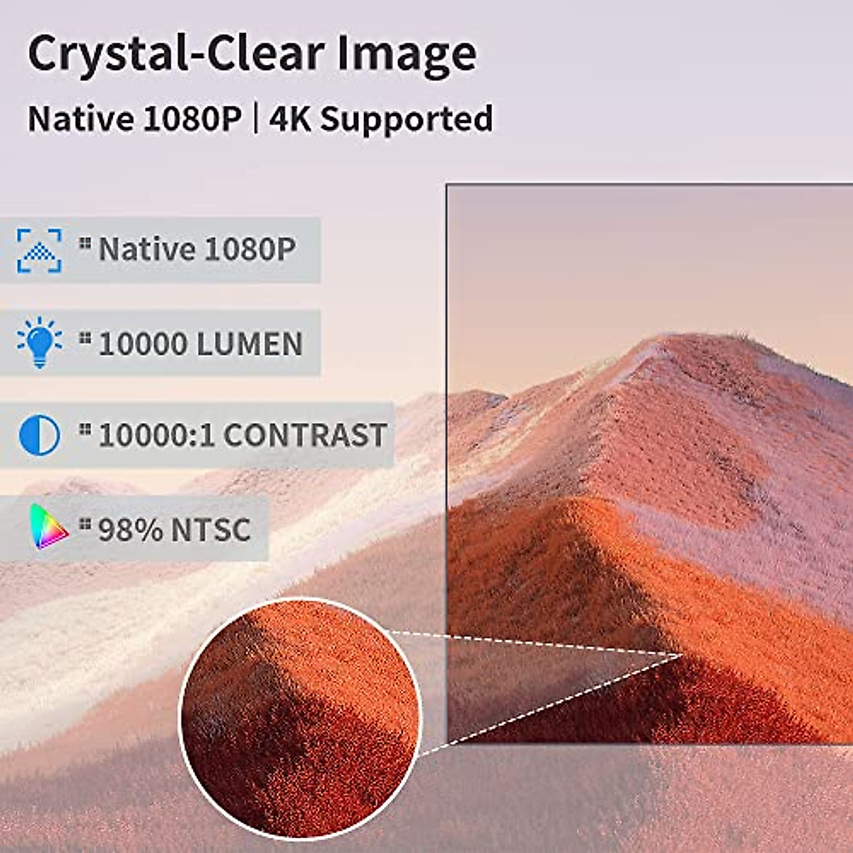 Native 1080P 5G WiFi Bluetooth Projector,10000L Wireless Outdoor Movie Projector 4K Cinema, Smart Home Theater Android Projector with 15W Speaker & Auto Keystone for iOS/Android Phone/TV Stick/PS5/DVD