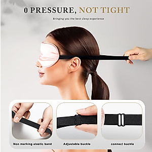 Sleep Mask Silk Eye Mask for Sleeping, Super Soft Blackout Eye Mask for Women Men, Side Sleeper Eye Covers for Sleeping with Adjustable Straps, Travel Eye Mask, 3 Pack