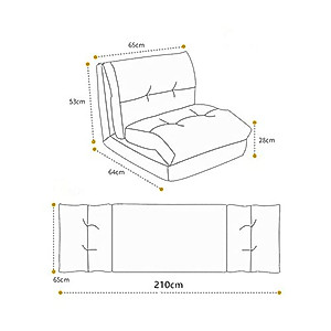 PDGJG Foldable with Reclining Position Love Seat Couch Adjustable Floor Couch and Sofa for Living Room and Bedroom