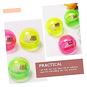 Beaupretty 3 Sets Grinding Head Cleaning Box Para Uñas Acrilicas Nail Set Tool Brush Cleaner Detachable Nail Bit Brush Cleaning Case Box Nail Drill Cleaning Brush Drill Bit Brushes