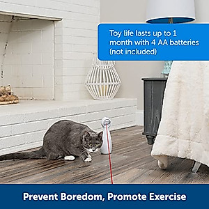 PetSafe Bolt - Automatic Cat Laser Toy - Interactive - Relieves Anxiety & Boredom - Bug-Like Laser Pattern Keeps Them Entertained - Hands-Free Play - Auto Shut Off Prevents Overstimulation White Small