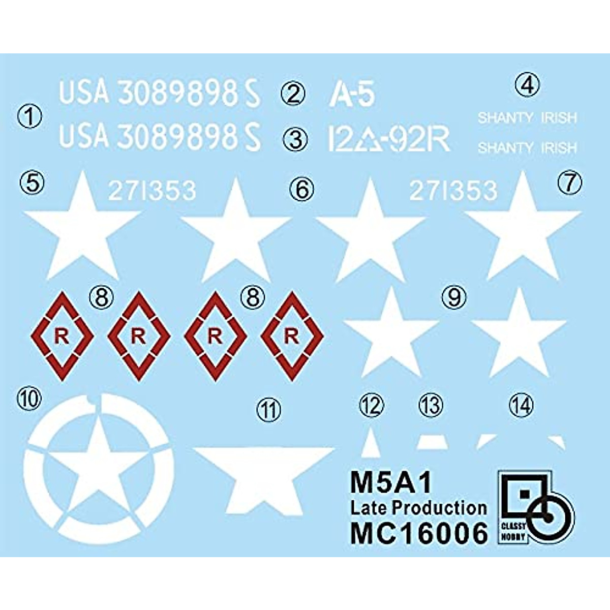 CLH16006 1:16 Classy Hobby M5A1 Stuart Late [Model Building KIT]