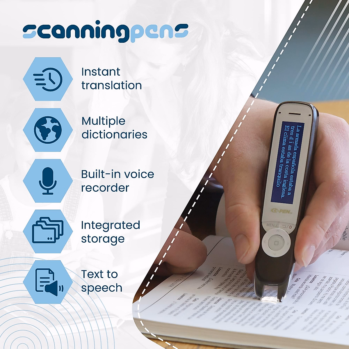 C Pen Text to Speech LingoPen - OCR Scanning Device for Reading, Literacy & Learning | 20+ Built in Dictionaries | Assistive Tool for Dyslexia & Learning Differences | Tests, Meetings, Language Study