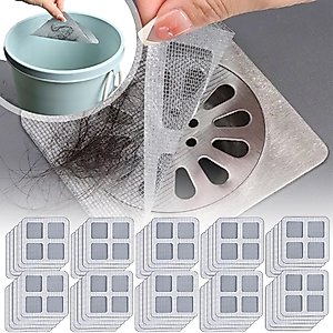 100pcs Disposable Floor Drain Filter Stickers, 2024 Upgrade 4 Inch Drain Hair Catcher Floor Drain Mesh Sticker, Shower Hair Drain Catcher Stickers for Bathroom Laundry Bathtub Kitchen (100)