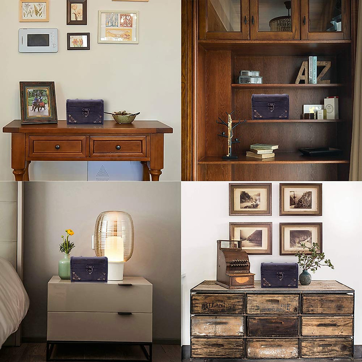 SICOHOME Treasure Box, 5.9" Tarot Cards Box for Trinkets,Taro Cards,Gifts and Home Decor